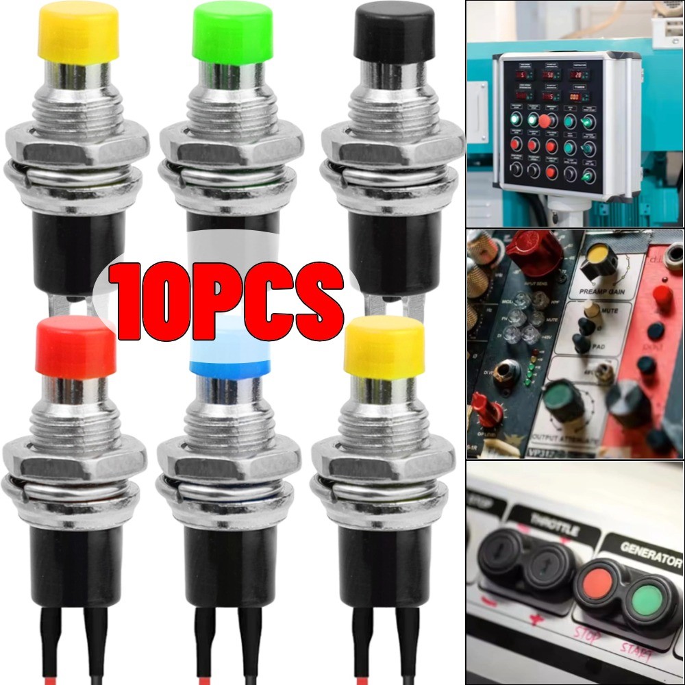 7mm Mini Momentary Push Button Switch Reset Jog Lock Free Switch 3A 220VAC SPST Multicolor Cap ...