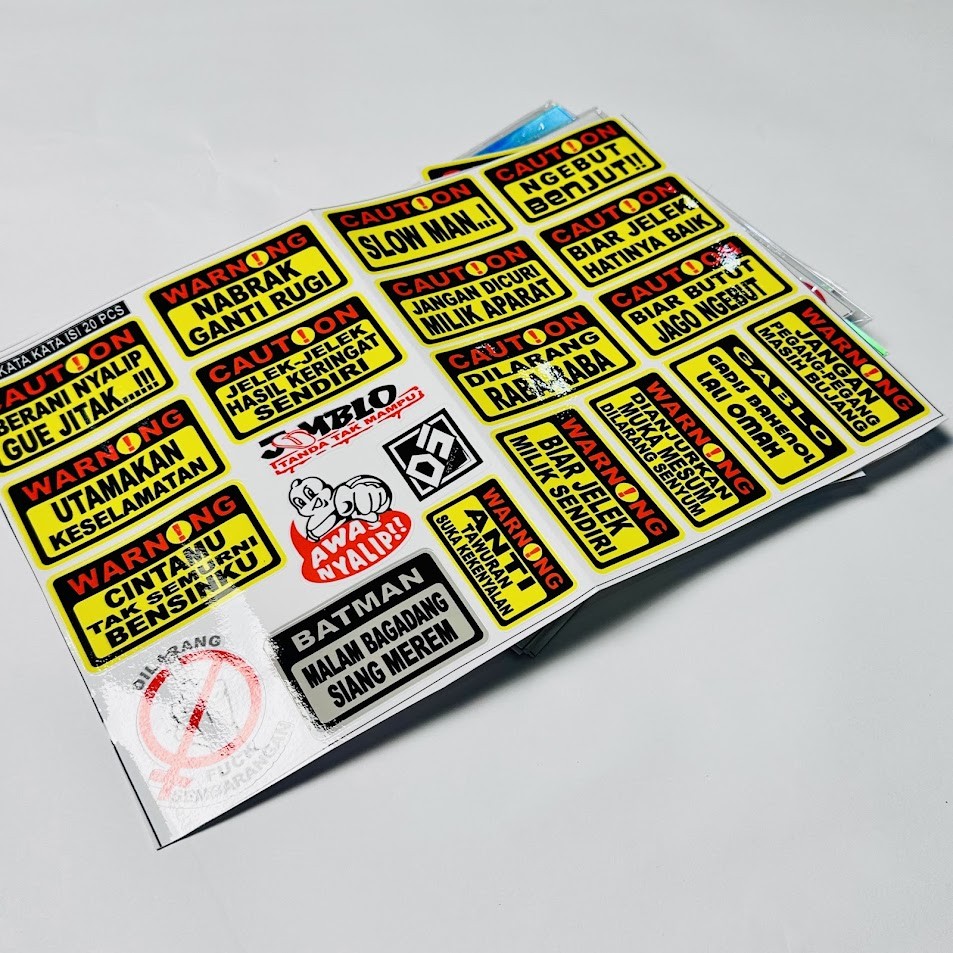 Vol 4 Sticker Package of Funny Words & Warning - Hologram & Vinyl ...