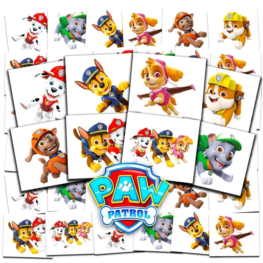 20pcs New PAW Patrol Children's Tattoo Stickers Cartoon Cute Dog Patrol ...