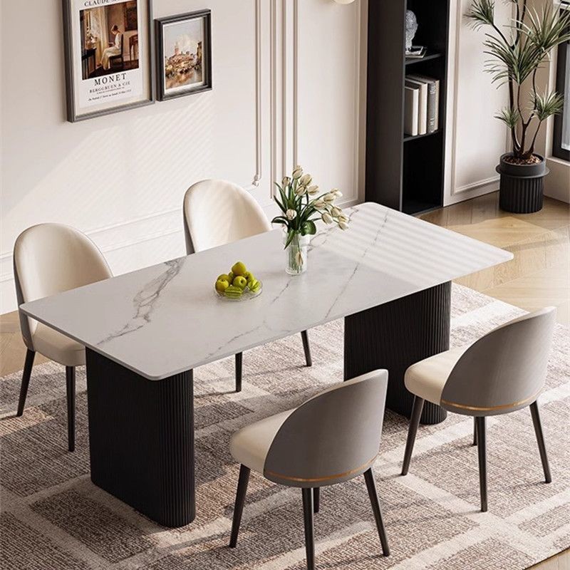 Meja batu tulis set meja makan 4 kerusi set meja makan dining table set ...