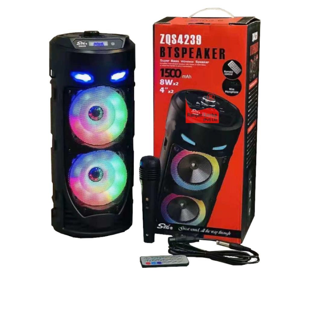 BMT Ready To Stock ZQS4239 Wireless Portable Bluetooth Speaker With Led Light With Mic 4 inch x ...