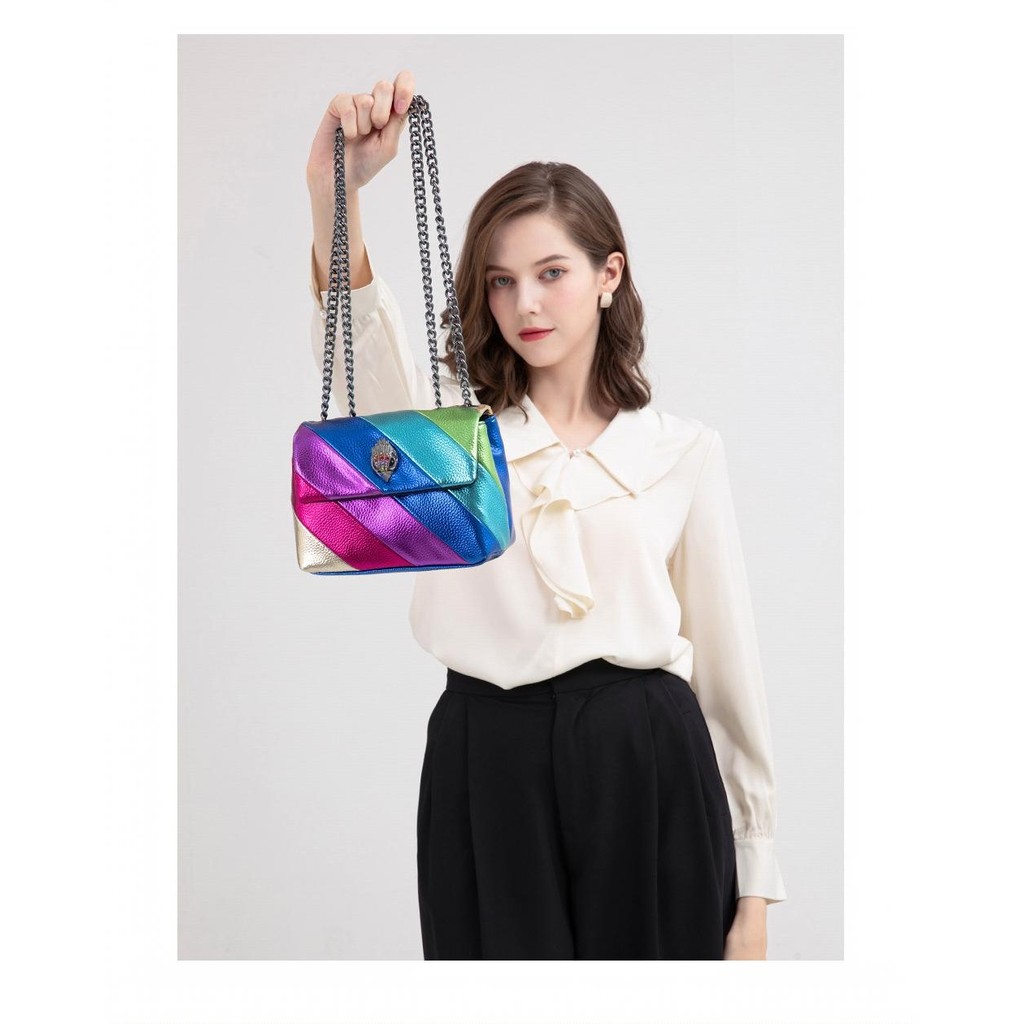 rainbow women's contrast stitching and chain detailing | Shopee Malaysia