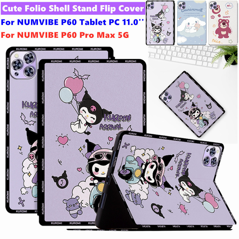 For NUMVIBE P60 Tablet PC 11.0'' Case Stand Cartoon Pattern Cute Folio ...