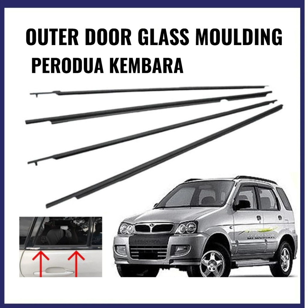 PERODUA KEMBARA OUTER DOOR GLASS MOULDING LINING GETAH LUAR CERMIN ...