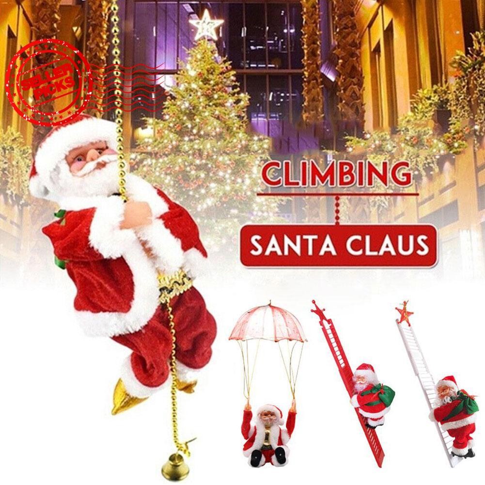 Christmas Electric Singing Swing Santa Claus Dolls Rope Ladder Toys ...