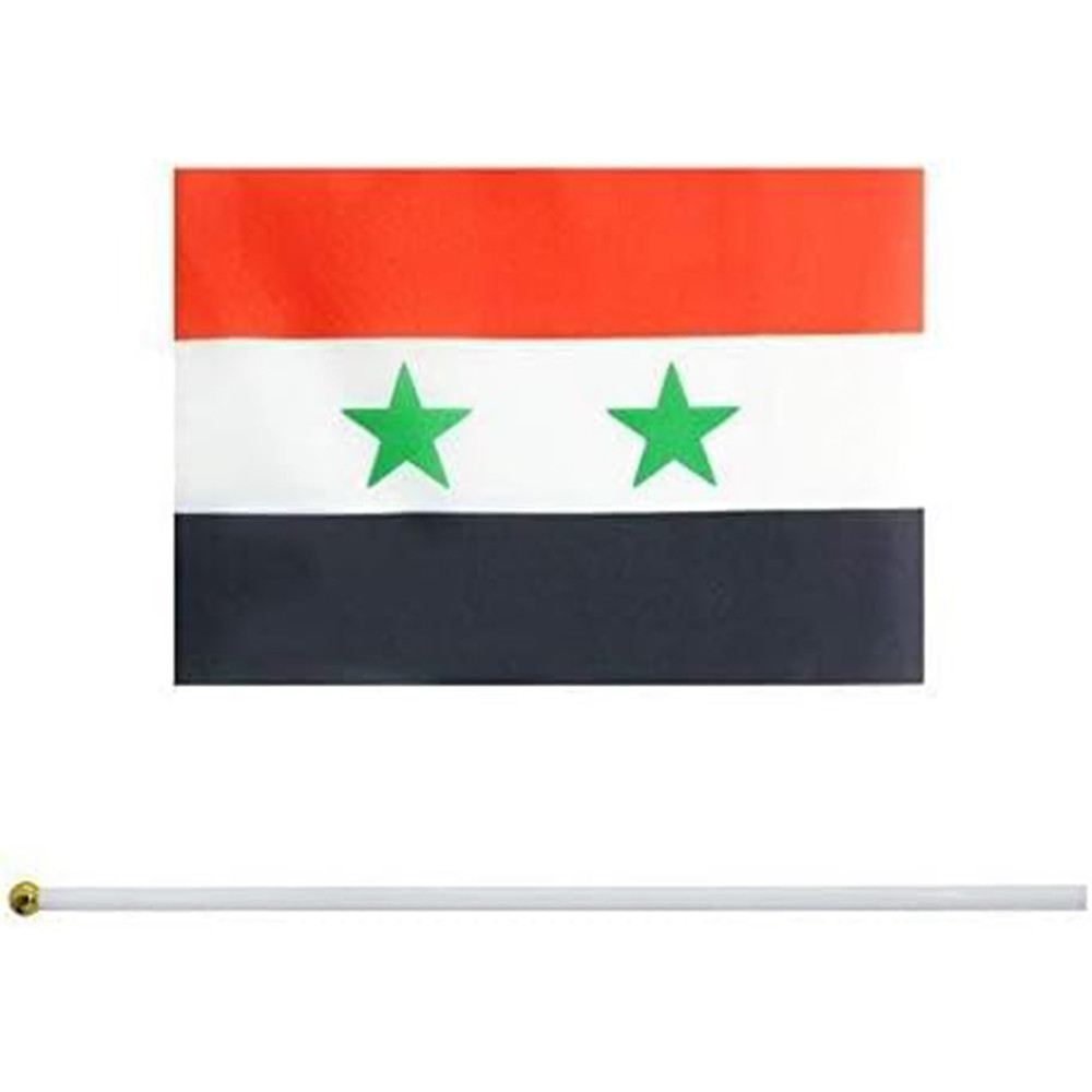 Hand Held Small Mini Flag Syria Syrians Flag Stick Flag Round Top ...
