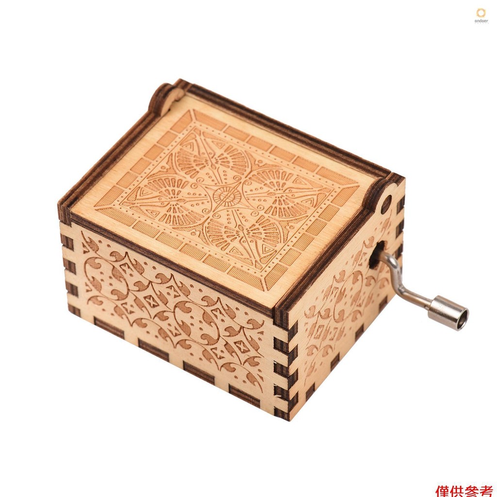 Vintage Wooden Music Box Palm-size Hand Crank Wood Case Musicbox ...