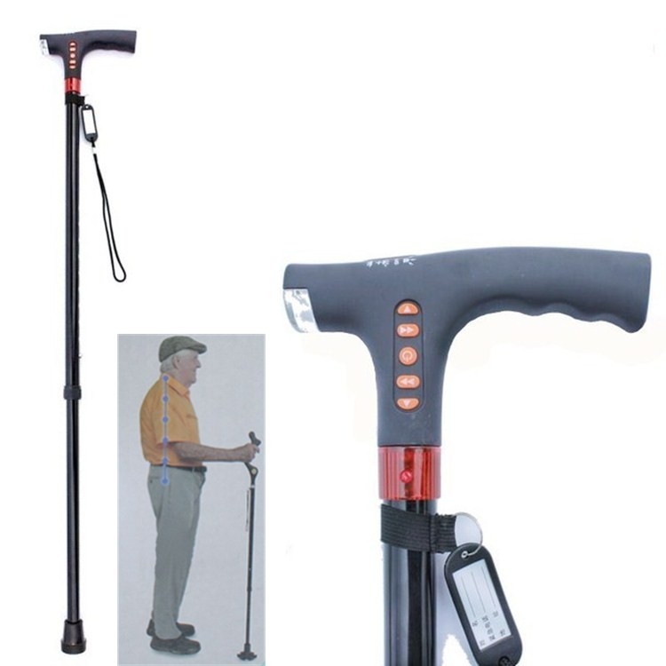 Dropshiping Ten-speed Adjustable Cane With Light And Radio Alarm For ...