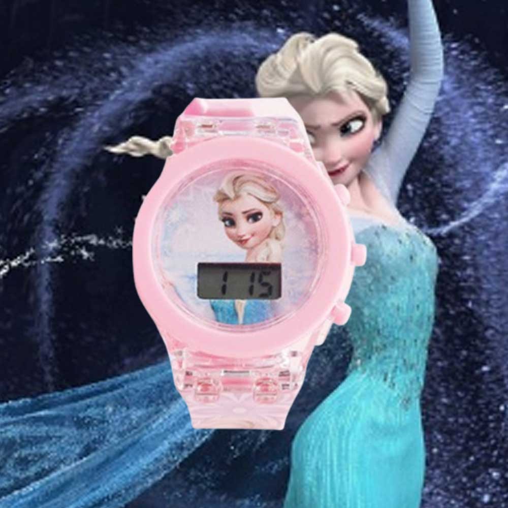 GLOWING WATCH FROZEN ELSA KID LED ELECTRONIC DIGITAL DISPLAY WATCH TOY ...