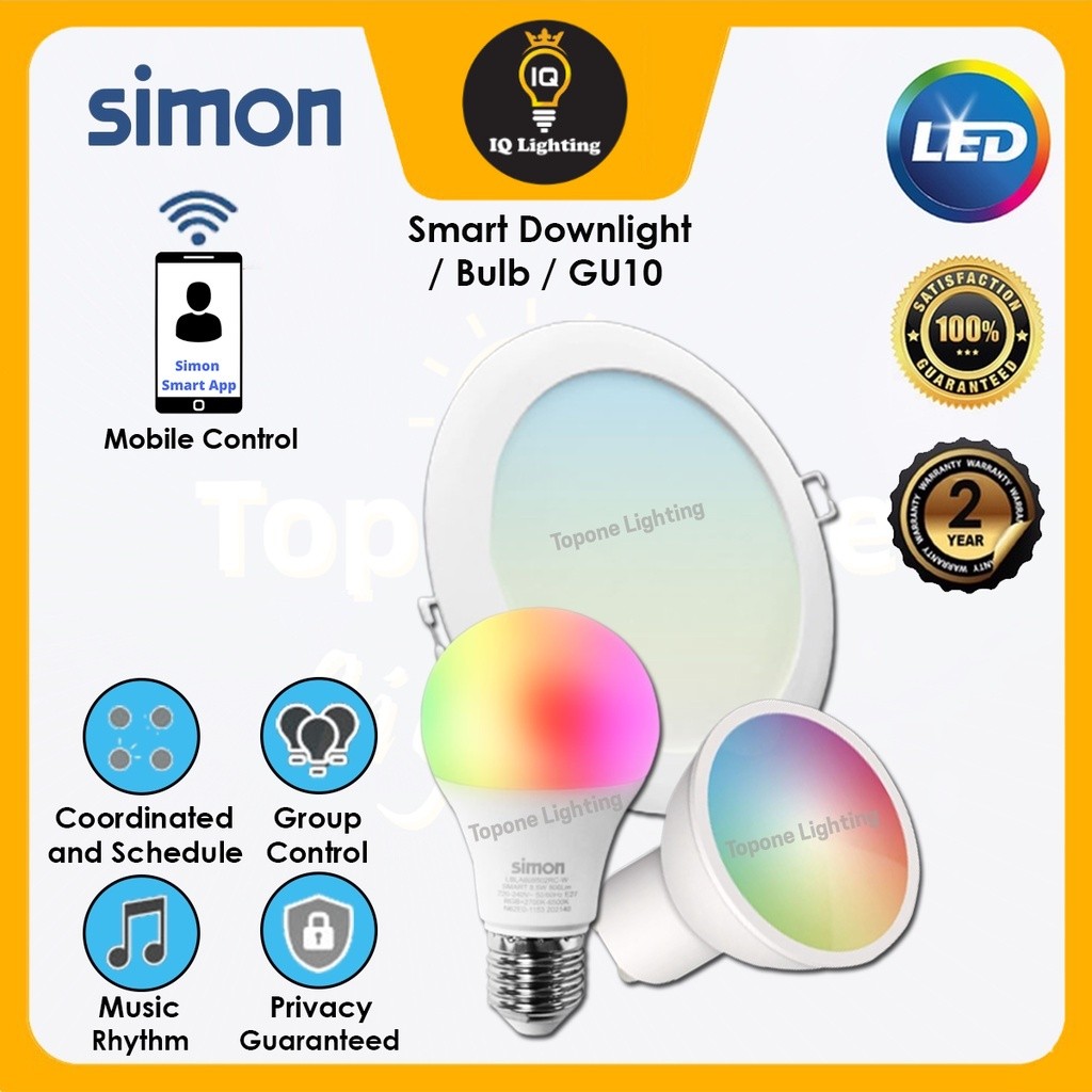 SIMON Valor Smart Downlight Tunable CCT Recessed Round /E27 Smart Bulb ...