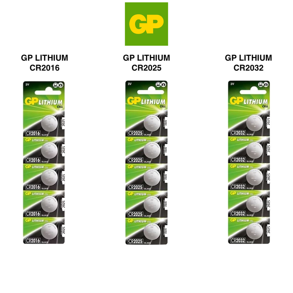 GP Lithium Coin Cell 3V Battery CR2032 CR2025 CR2016 5PCS | Shopee Malaysia