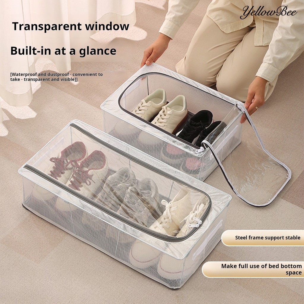YB-Transparent Storage Box with Double-Sided Openings Zipper Closure ...