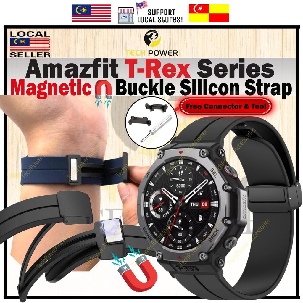 Amazfit T-Rex 3 /Amazfit T-Rex 2 Strap Magnetic Buckle Silicon Strap ...