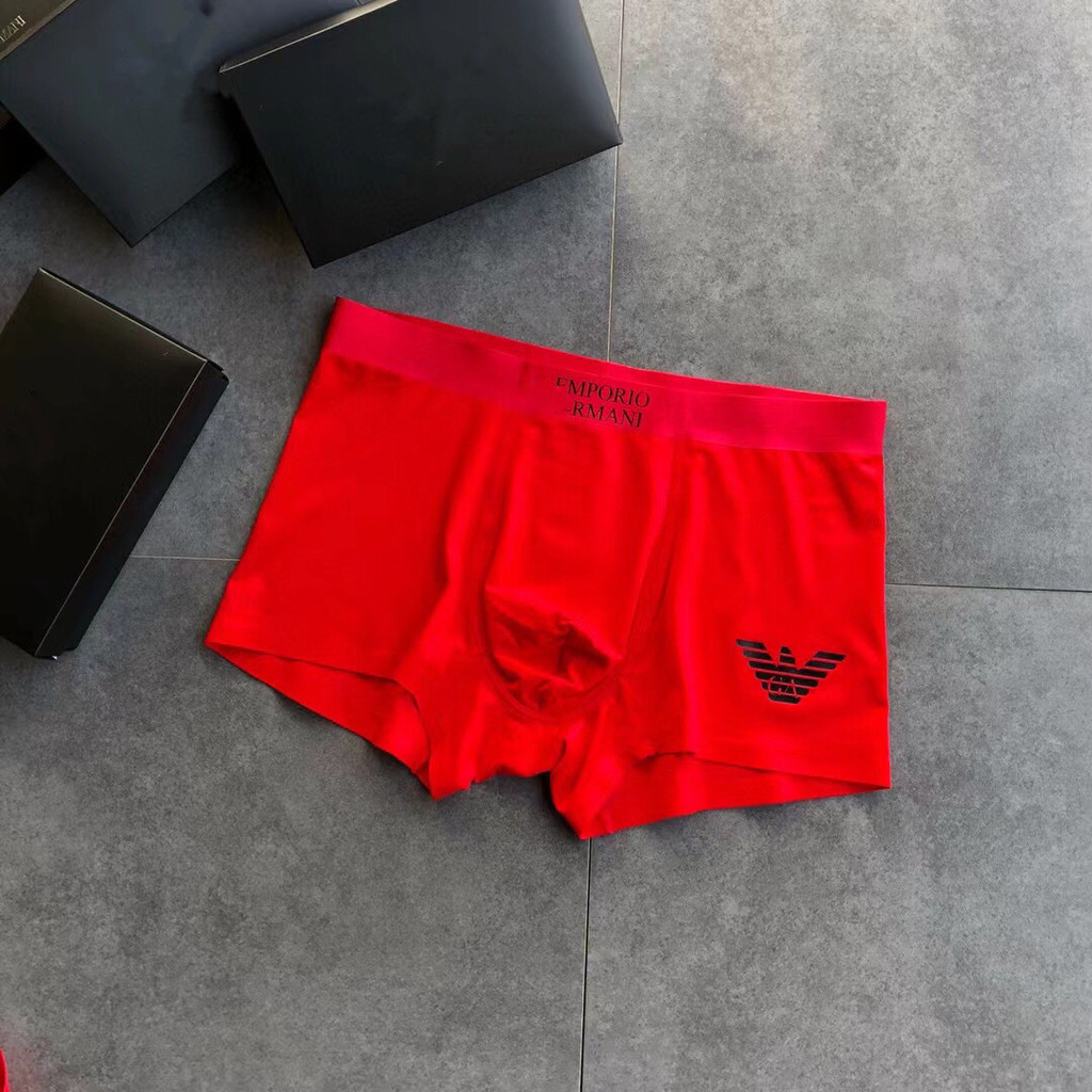 Armani3564 Men's Modal Seamless Big Red Boxer Briefs | Shopee Malaysia