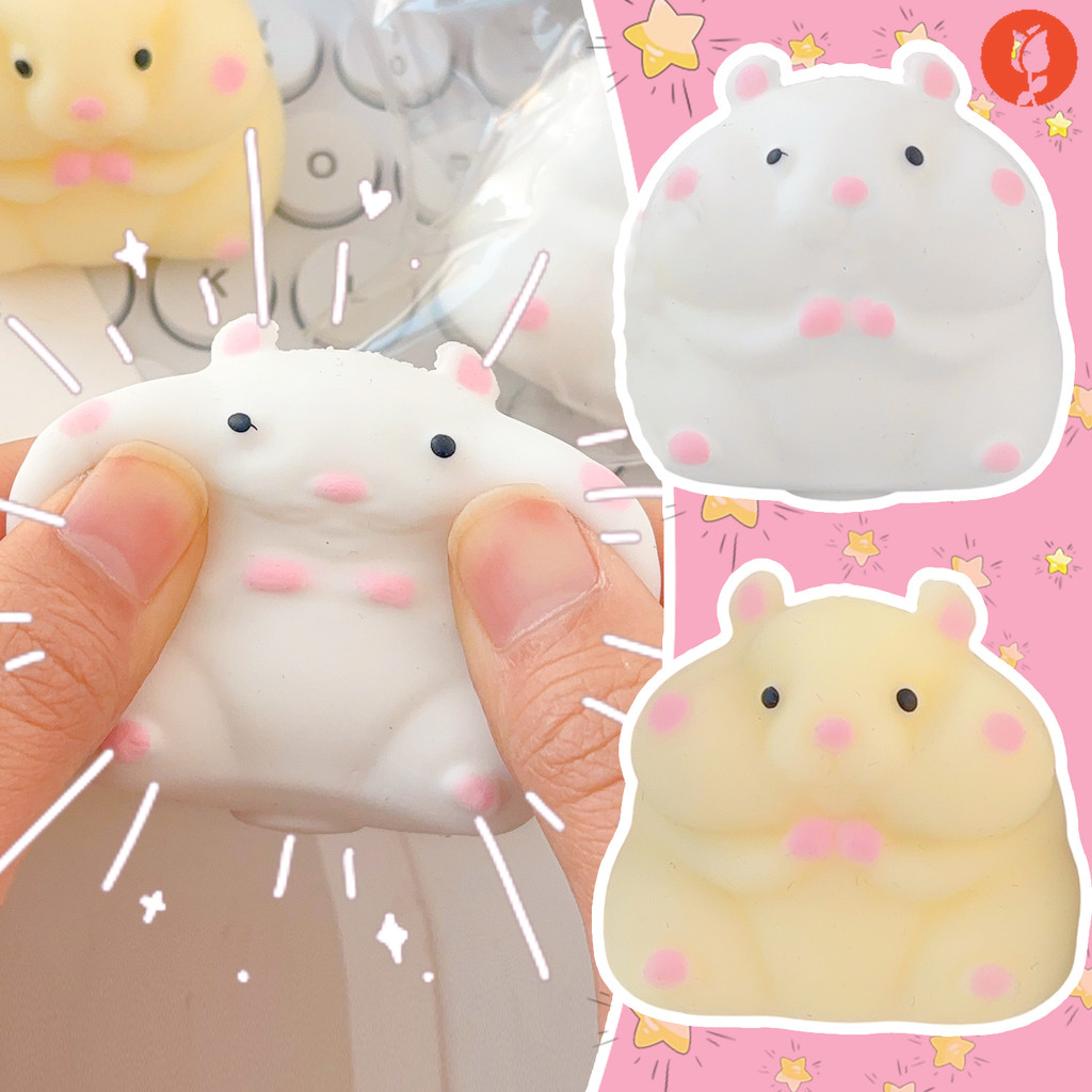 Silicone Pinch Decompression Prop Cute Hamster Squeeze Toy TPR Fidget ...