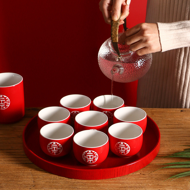 Red Happy Character Change Mouth Toast Tea Cup Not Pour Cup Wash Cup ...