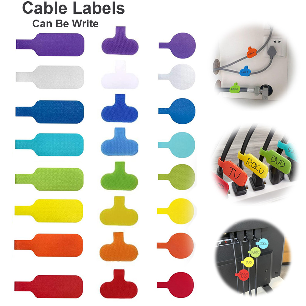 8/16/24 pcs multi-color cable labels, cable labels and wire labels for ...