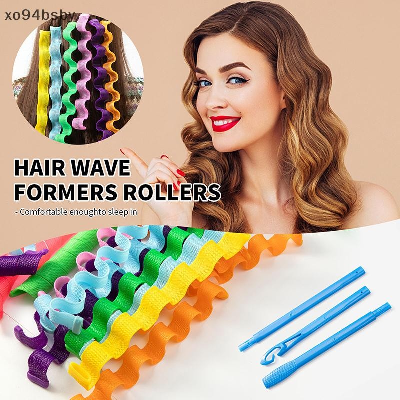xo94bsby 12pcs Heatless Hair Curler No Heat Hair Rollers Soft Curls ...