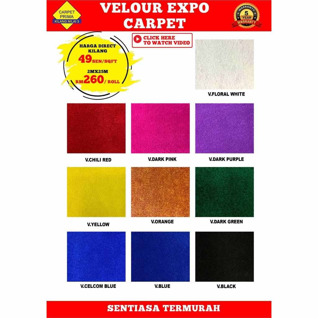 Velour Office and Expo Carpet Tebal 6MM Karpet Tebal Murah 2M x 25M ...