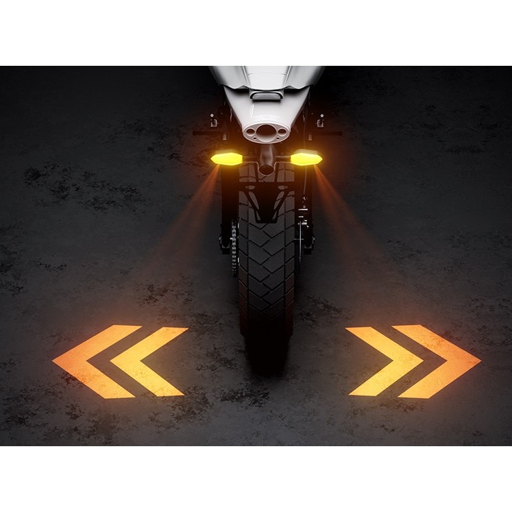 2PCS Universal Motorcycle LED Turn Signal Lamp Color Projection Lamp ...