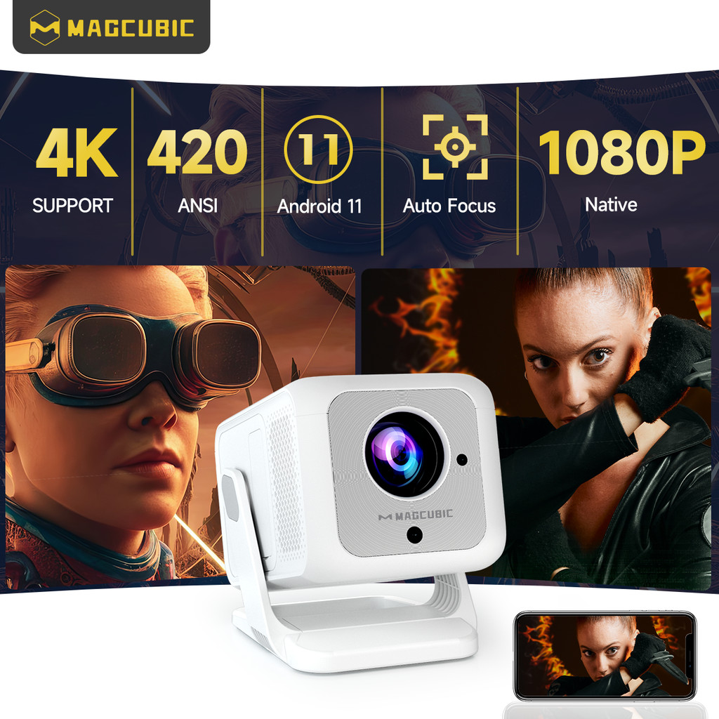 Magcubic 4K Projector Portable Auto Focus Keystone Native 1080P 420ANSI ...