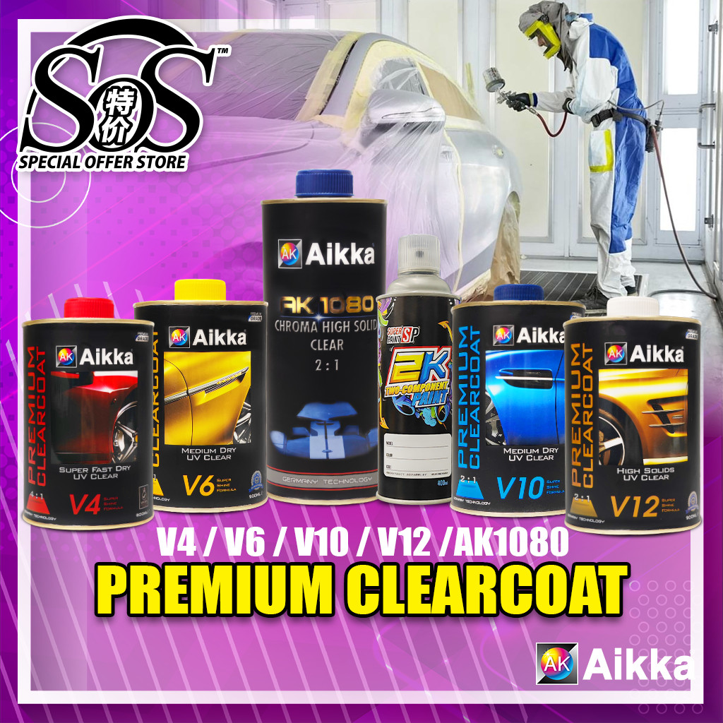 Premium Aikka ClearCoat V4 V6 V10 V12 AK1080 Tahan Panas UV Protection Super Fast Dry 2K HIGH ...