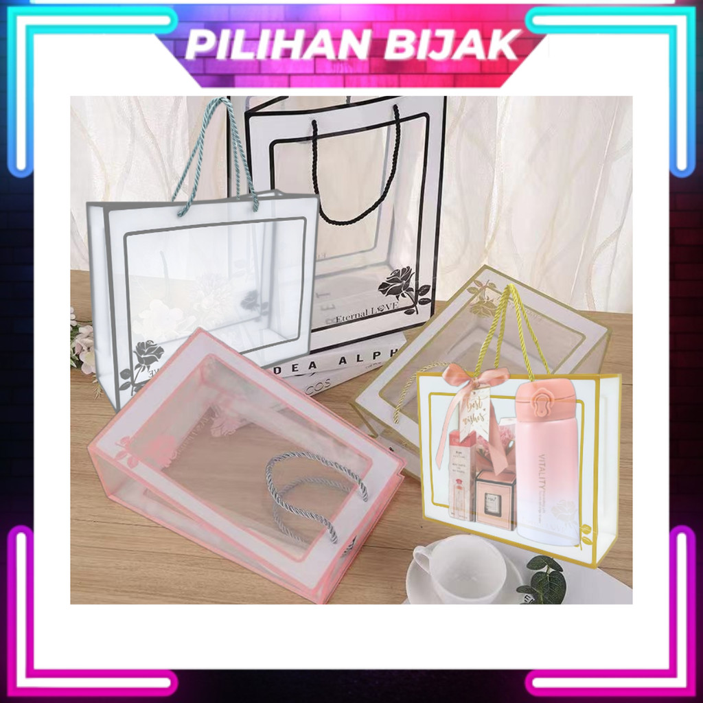 1pc PVC Tote Bag Wedding Doorgift Bag Gift Bag Transparent Paper Bag ...