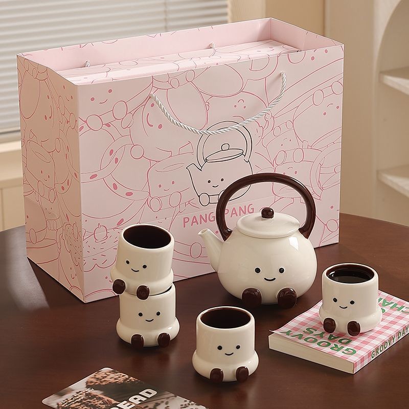 🍋【Gifts🎁】Cute Jellycat ceramic teapot and tea cup set, Ceramic jug with ...