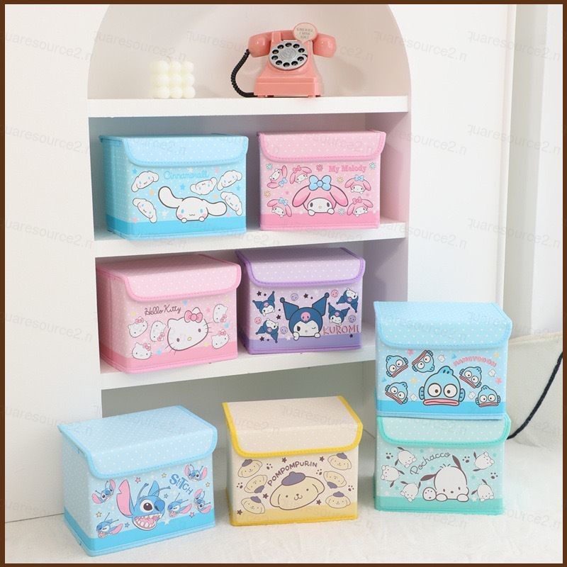 SQ2 Stitch Sanrio Cartoon With Cover Storage Box Cosmetics Box Large ...