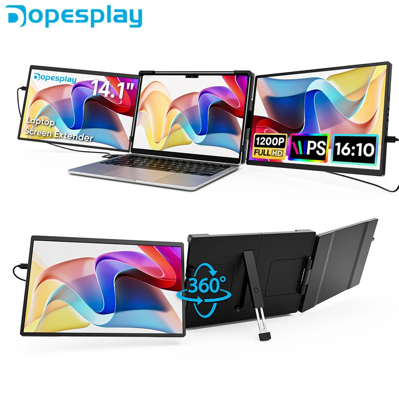 Dopesplay 14.1inch Laptops Screen Extender Triple Dual FHD 1200P IPS ...