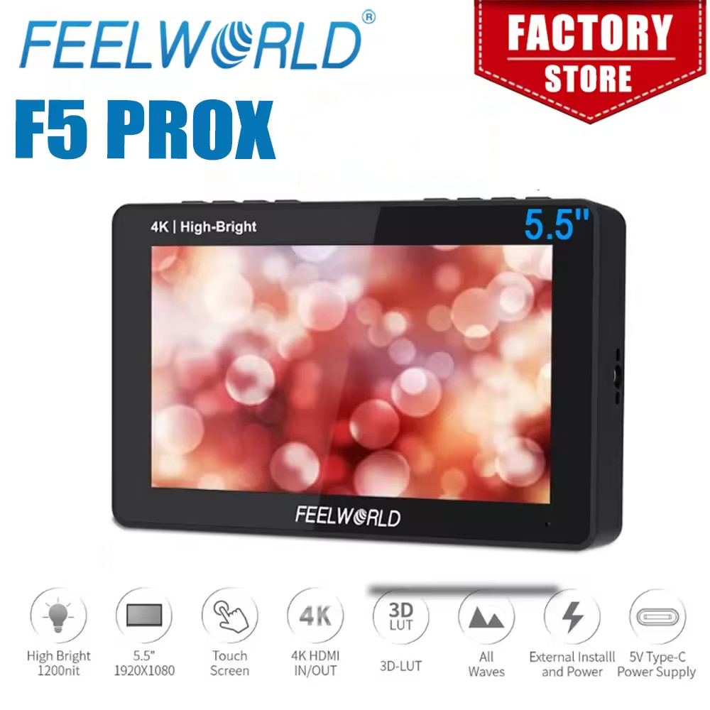 FEELWORLD F5 PROX 5.5 Inch 3D LUT 4K HDMI Touch Screen DSLR Camera ...