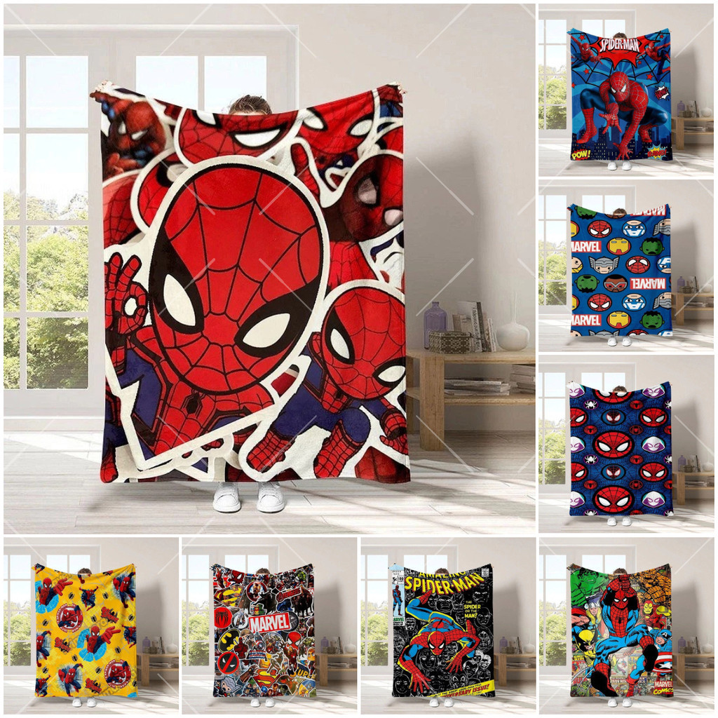 Marvel Spiderman Flannel Blanket Cartoon Avengers Spider Man Peter ...