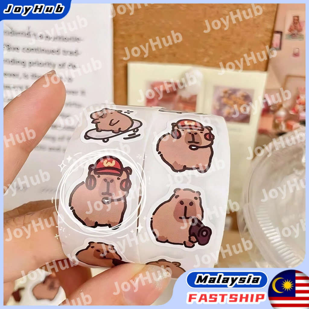 500pcs/Roll Loppy Capybara Kuromi Chiikawa Sealing Sticker Tapes Cartoon Pororo Label Sticker ...
