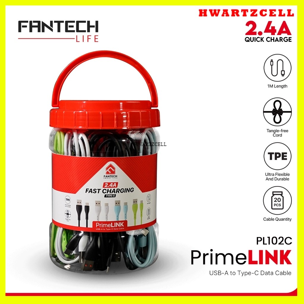 [HWARTZ] FANTECH PL102C PrimeLINK Type C Fast Charging 2.4A Data Cable ...