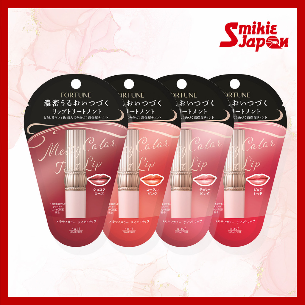 KOSE Fortune Melty Color Tint Lip Pure Red/Cherry Pink/ Coral Pink and ...