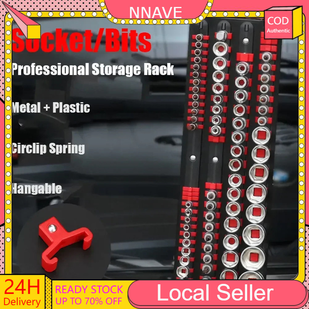 ABS Socket Wrench Head Storage Rack 1/4" 3/8" 1/2" Adjustable Storage ...