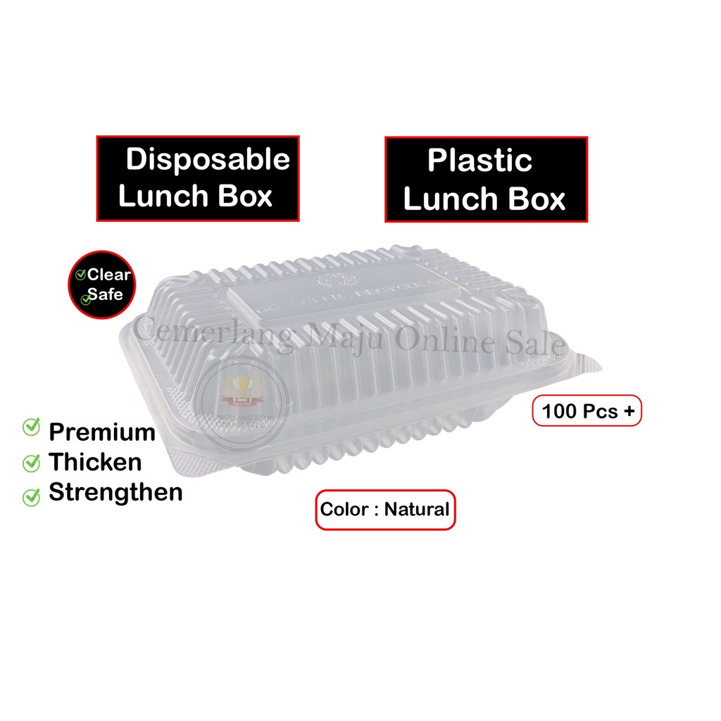 Economy PP Lunch Box with Lock [100pcs±] - Disposable Plastic Food Box ...