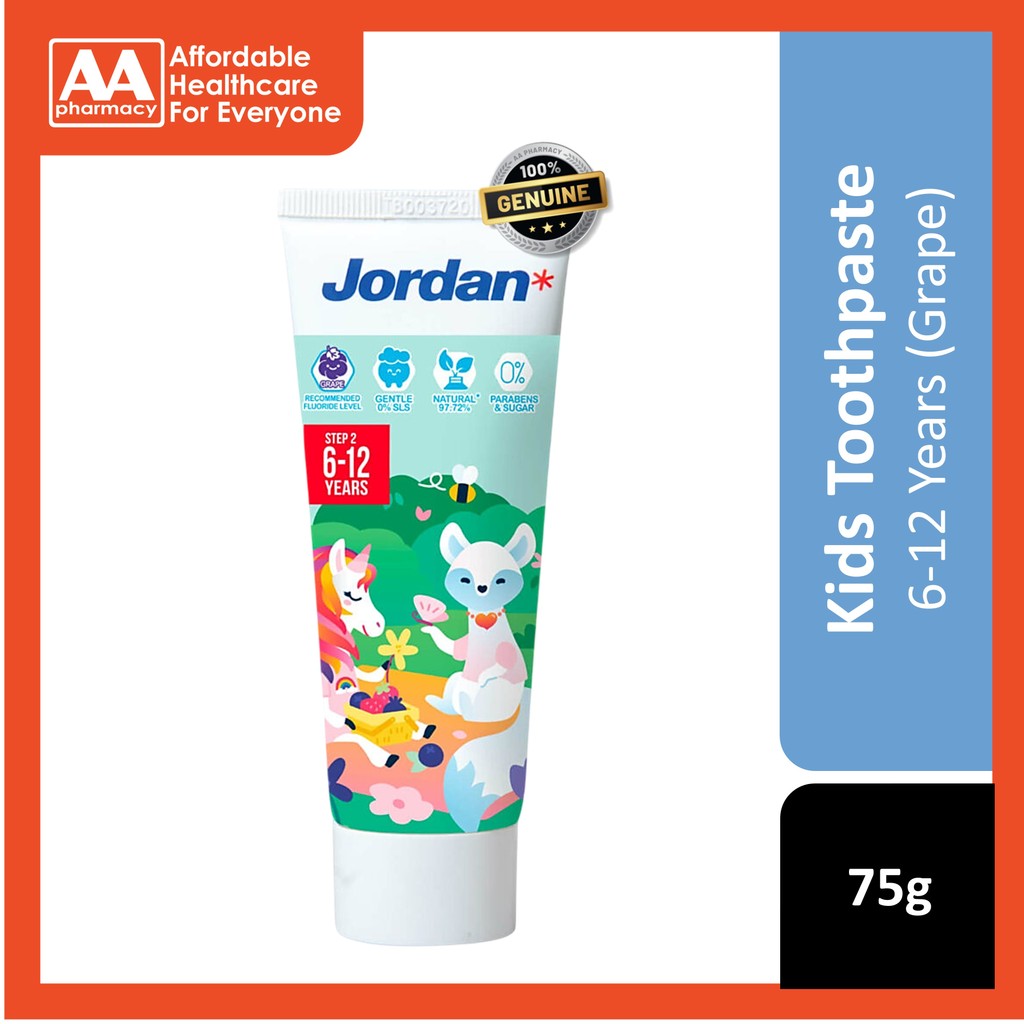 Jordan Toothpaste Step 2 (6 - 12 Years) 75g - Grape | Shopee Malaysia