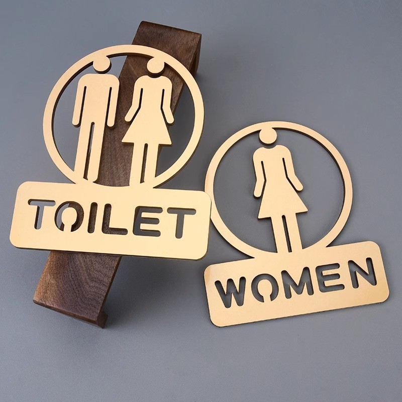 Hollow Toilet Signboard Public Toilet Guide Sign Acrylic Prompt Sign ...