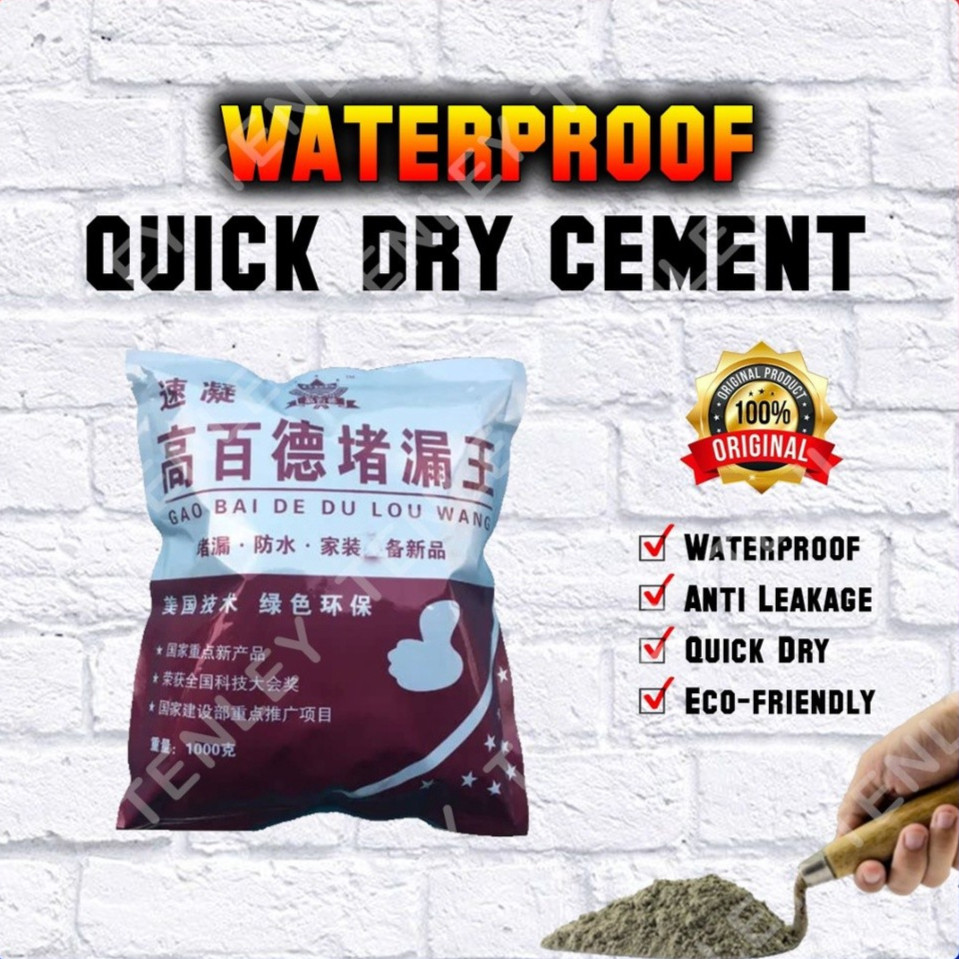 WaterProof Cement 3 Mins Quick Dry Simen Kalis Air Cepat Kering 1Kg ...