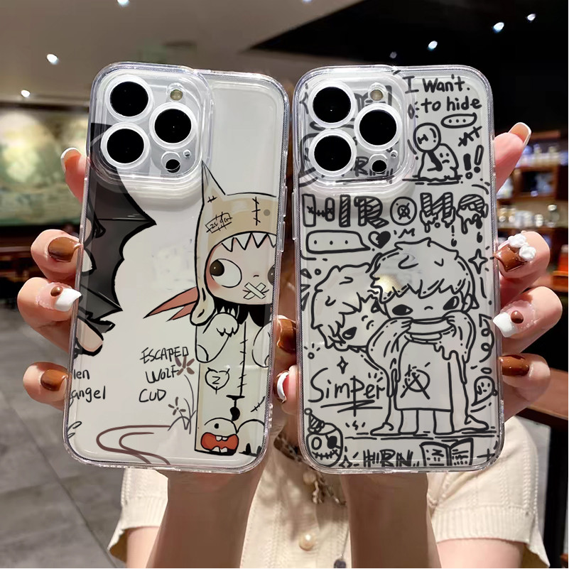 Casing For IPhone 16 15 Pro Max Plus 11 12 13 14 Promax POP MART Hirono ...