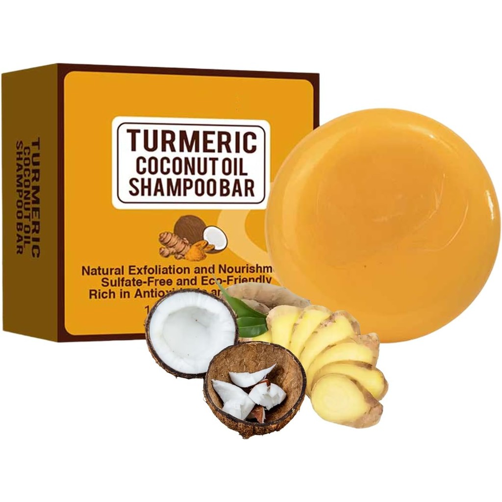 Turmeric Coconut Oil Shampoo Soap, Natural Organic Shampoo Bar,Reduce ...