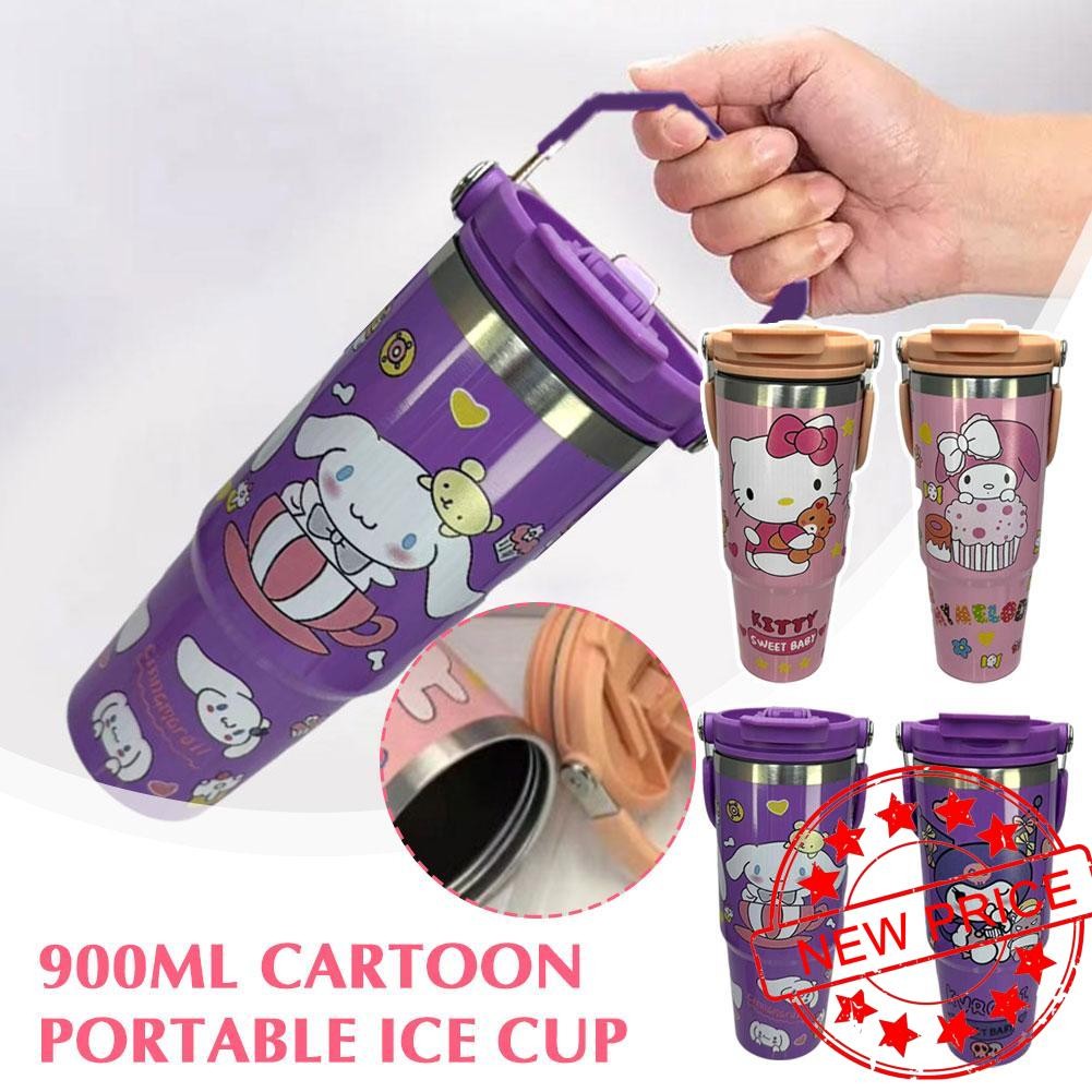30oz Dual Drink Handle Cup Cartoon Pattern Car Cup Cup Ice Car Portable ...