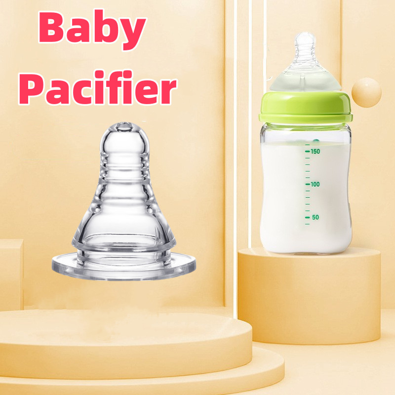 Baby Pacifier Slim Neck Liquid Silicone Spiral Pacifier Nipple Anti ...