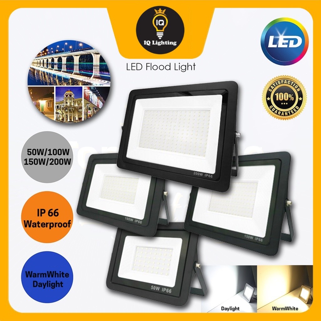 LED Flood Light 50W 100W 150W 200W IP66 Floodlight Waterproof Outdoor Spotlight Lighting Pool ...