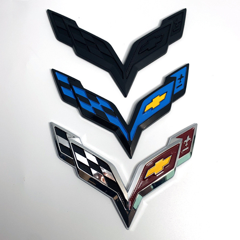 2pcs/set Front and rear car Corvette labels For Front Grille Badge ...