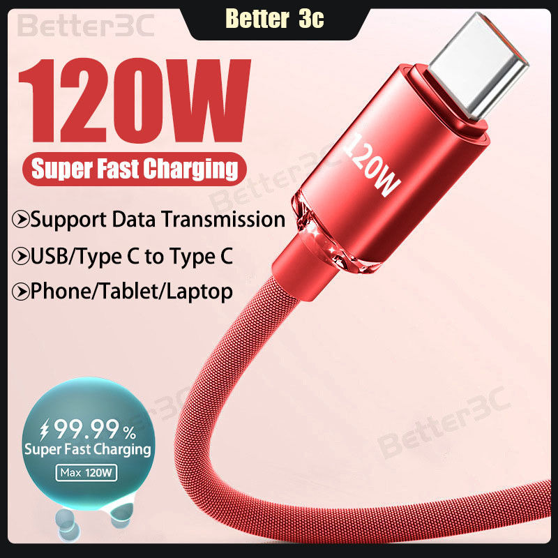 6A Super Fast Charging USB to Type C Cable 120W Phone Charger Data ...