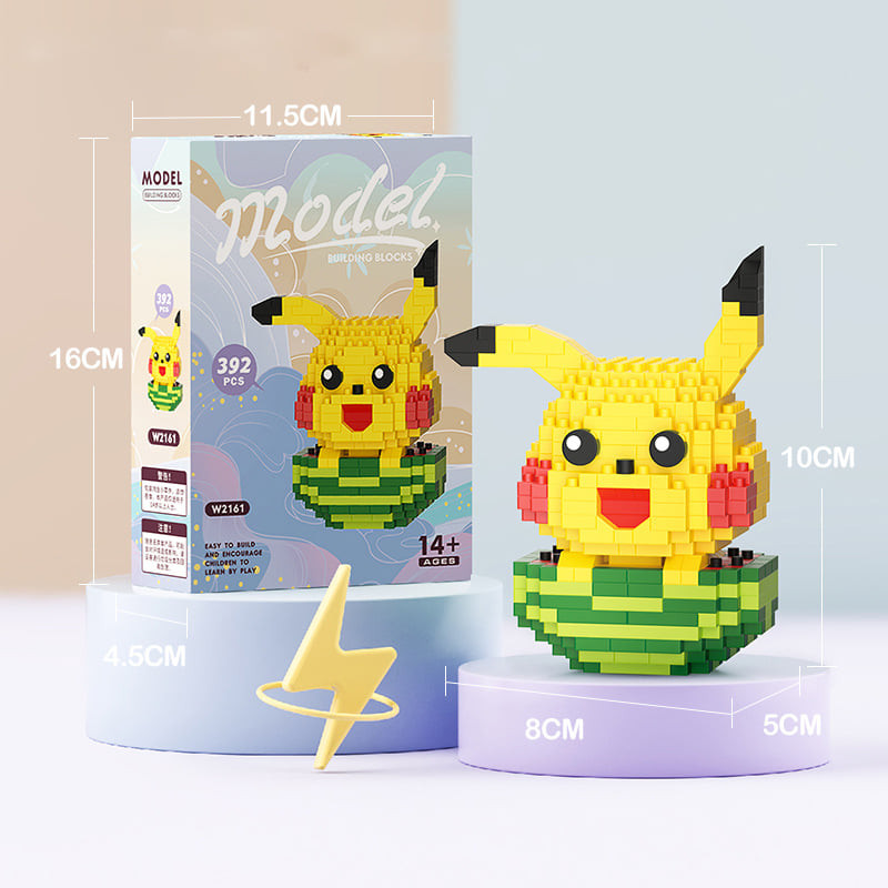 Pikachu pokemon DIY Mini Building Block Character Model Nano Block Cartoon Toys Nono blocks ...