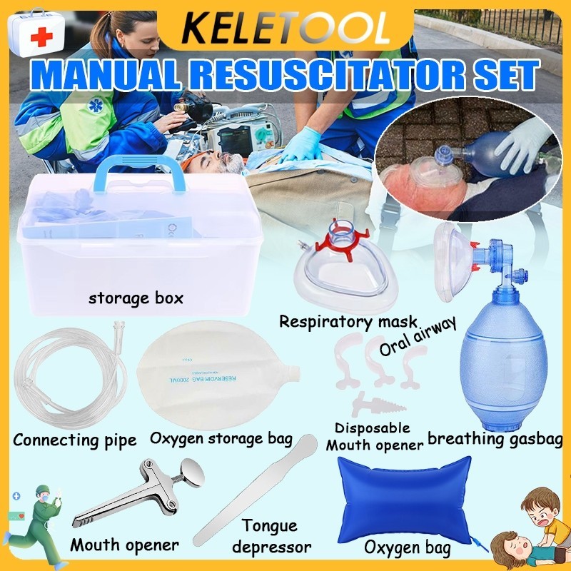 Adult Child Infant Manual Resuscitator PVC Ambu Bag Oxygen Tube First ...