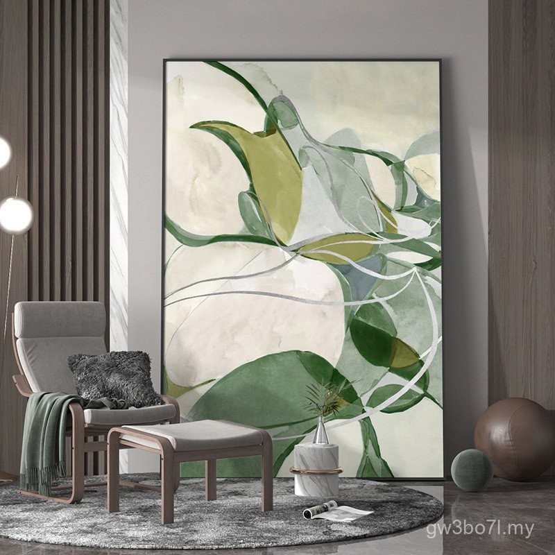 Sofa ruang tamu mewah moden, lukisan hiasan pintu masuk atas dinding, lukisan dinding latar ...